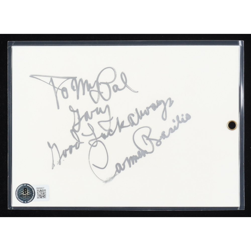 Carmen Basilio Signed 5x7 Cut Inscribed "Good Luck Always" (Beckett ...