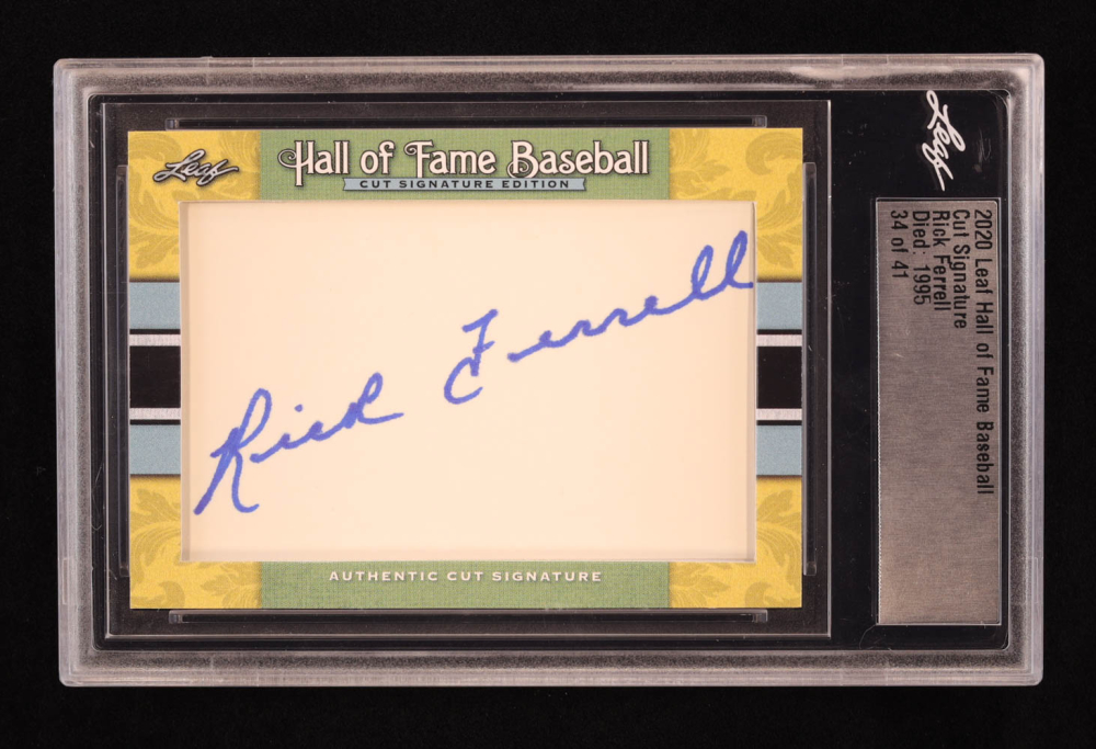 Rick Ferrell 2020 Leaf Hall of Fame Baseball Cut Signatures #NNO #34/41 ...