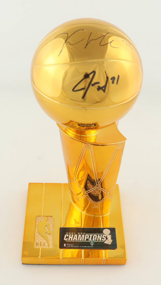 Jrue Holiday & Khris Middleston Signed Bucks Replica NBA Championship ...