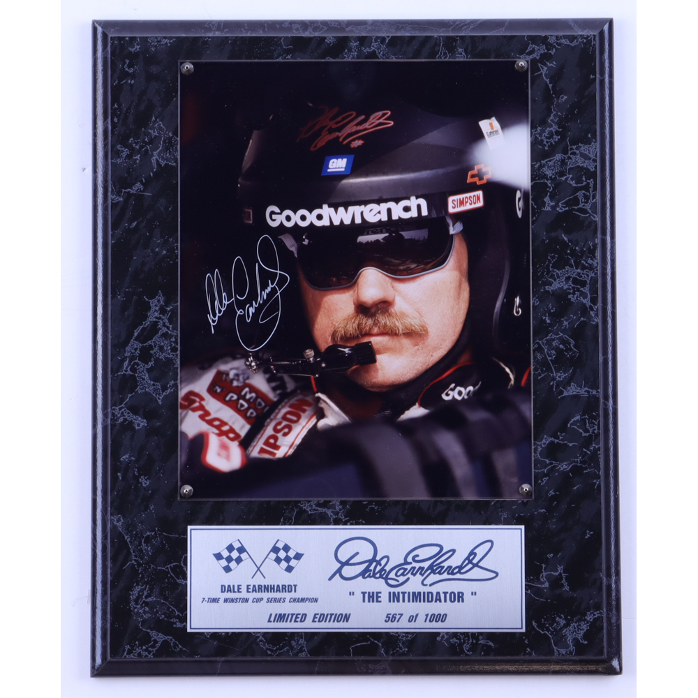 Dale Earnhardt Sr. Signed LE NASCAR Photo Plaque (Beckett) | Pristine ...