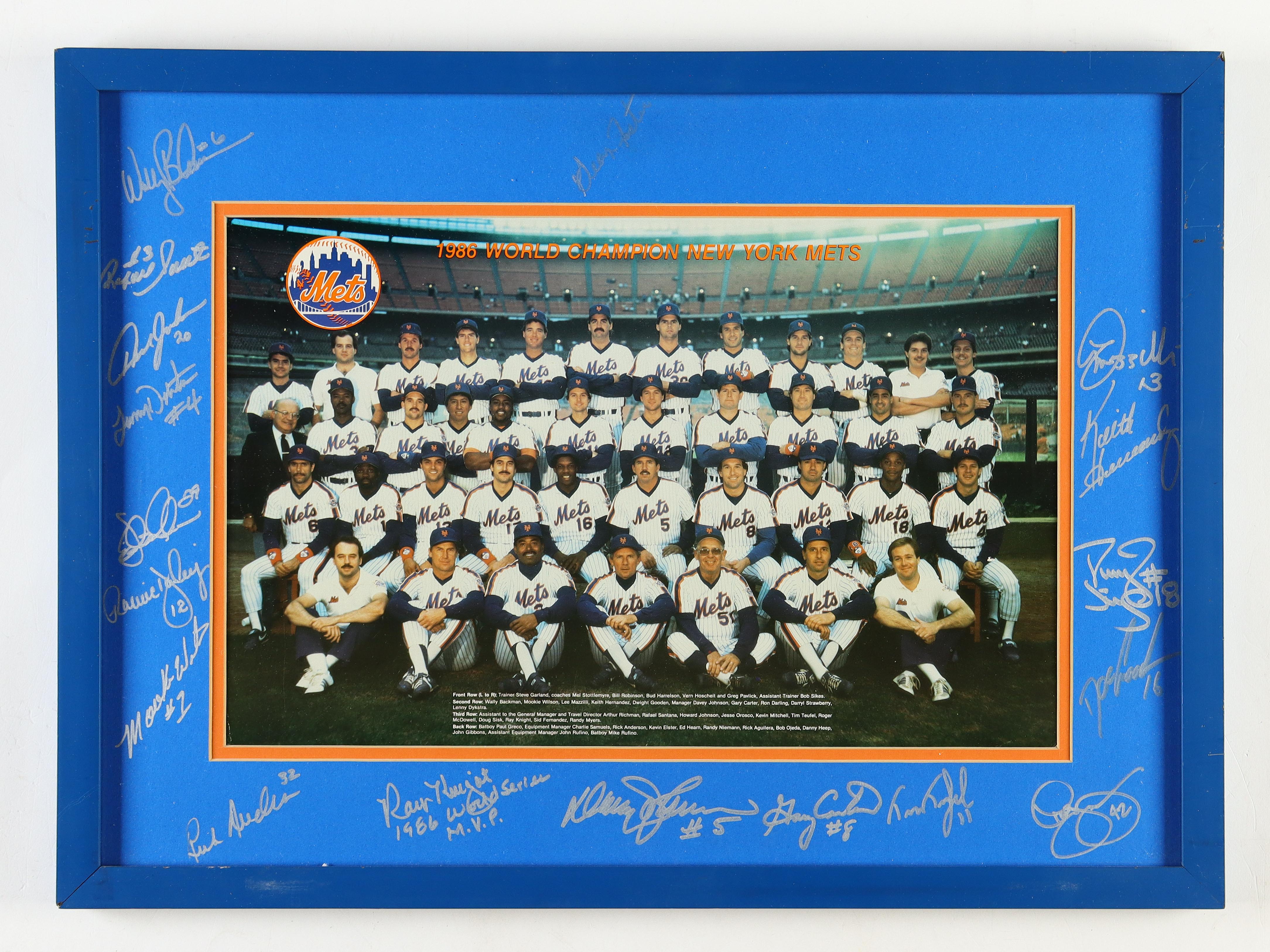 1986 Mets Custom Framed Photo Team-Signed by (17) with Dwight Gooden ...