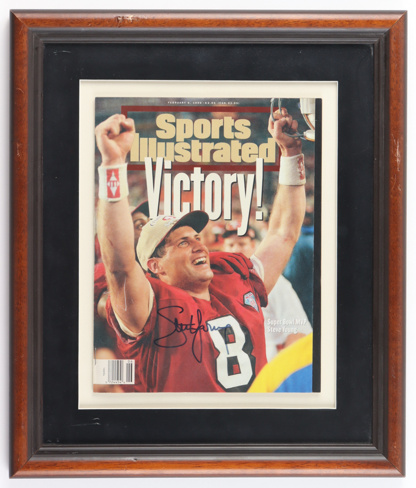 Steve Young Signed 49ers 1995 "Sports Illustrated" Custom Framed Magazine (Beckett) | Pristine ...