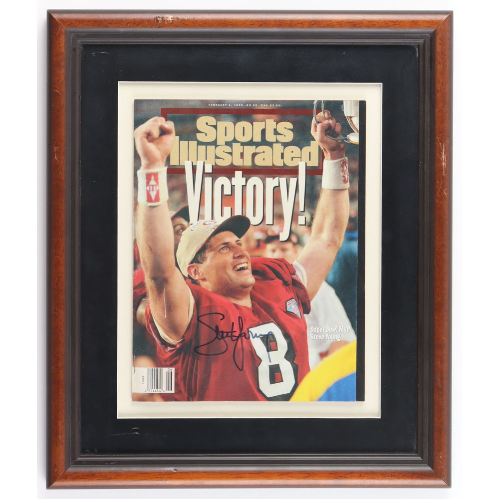 Steve Young Signed 49ers 1995 "Sports Illustrated" Custom Framed ...