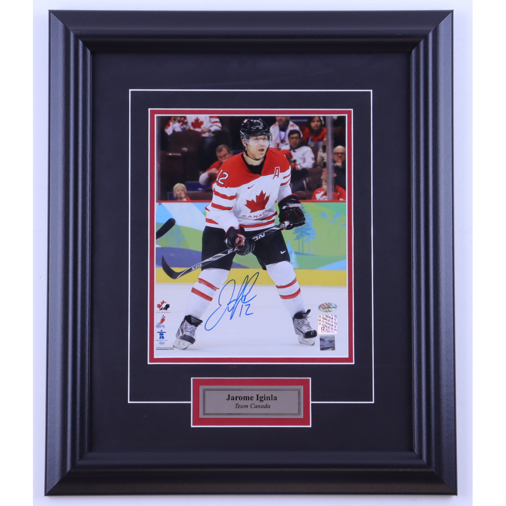 Jarome Iginla Signed Team Canada Custom Framed Photo (Beckett ...
