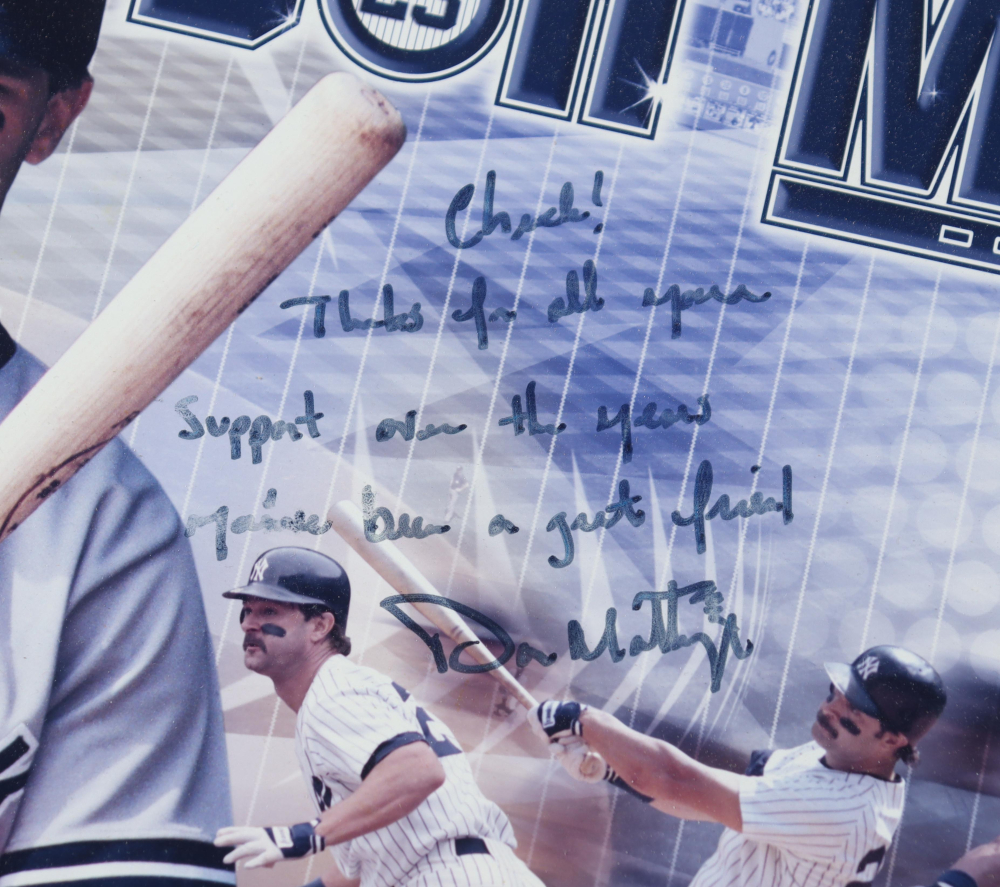 Don Mattingly Signed Yankees 17x40 Custom Matted Photo Display ...