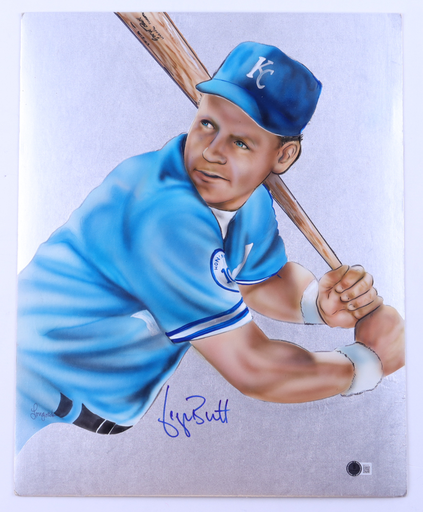 George Brett Signed Royals 15x20 Original Mixed Media Artwork on ...
