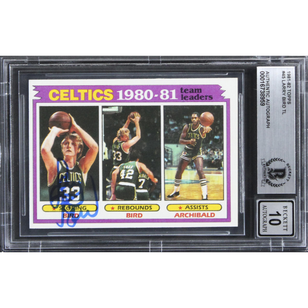 Larry Bird Signed 1981-82 Topps #45 (BGS | Autograph Graded 10 ...
