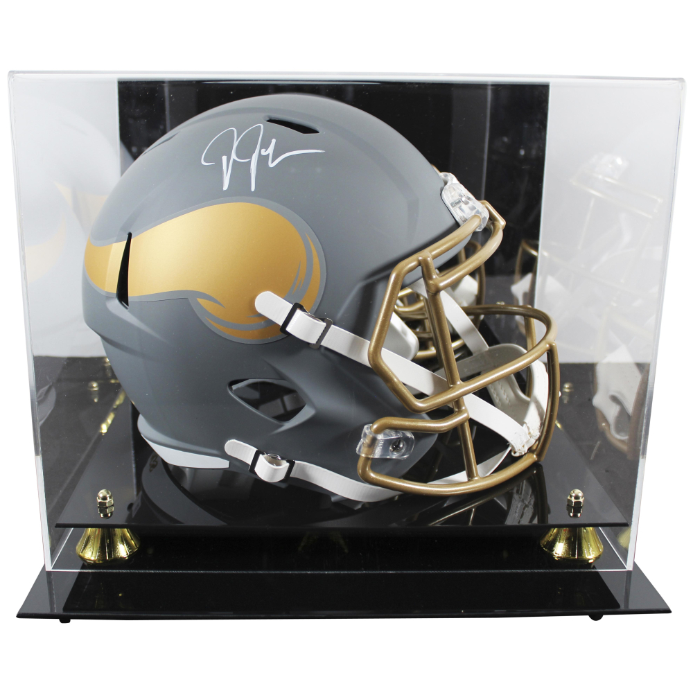 Justin Jefferson Signed Vikings Full-Size Slate Alternate Speed Helmet ...