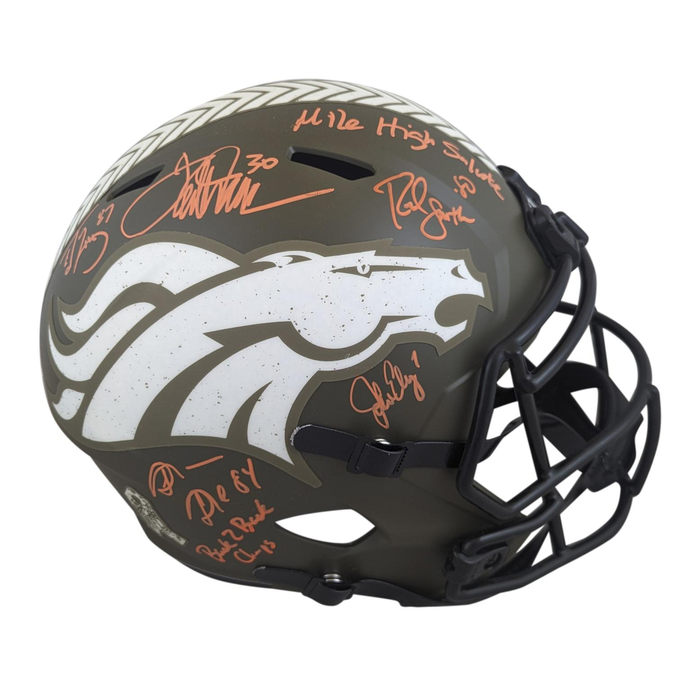 Broncos Full-Size Salute To Service Alternate Speed Helmet Signed By (5 ...