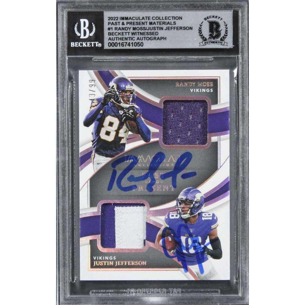 Randy Moss & Justin Jefferson Signed 2022 Immaculate Collection Past ...