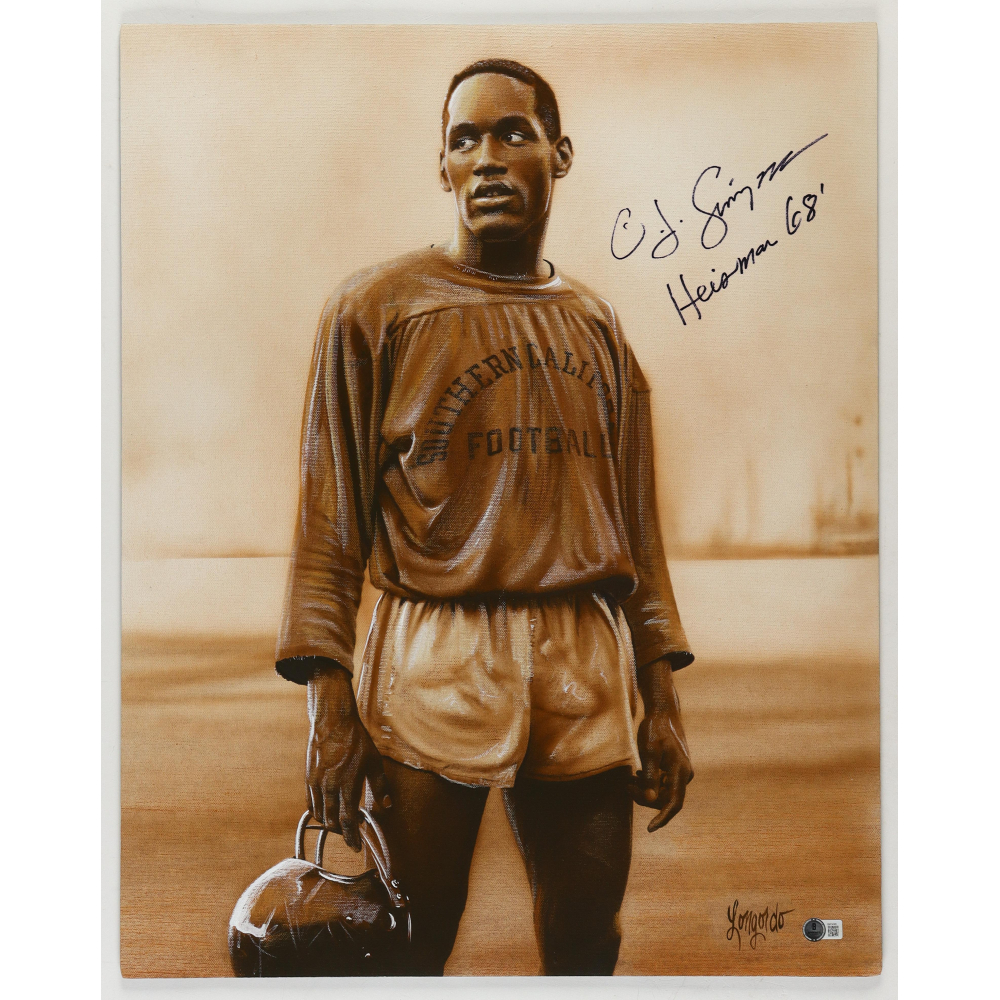 O.J. Simpson Signed 20x25 Longordo Original Mixed Media Artwork on ...