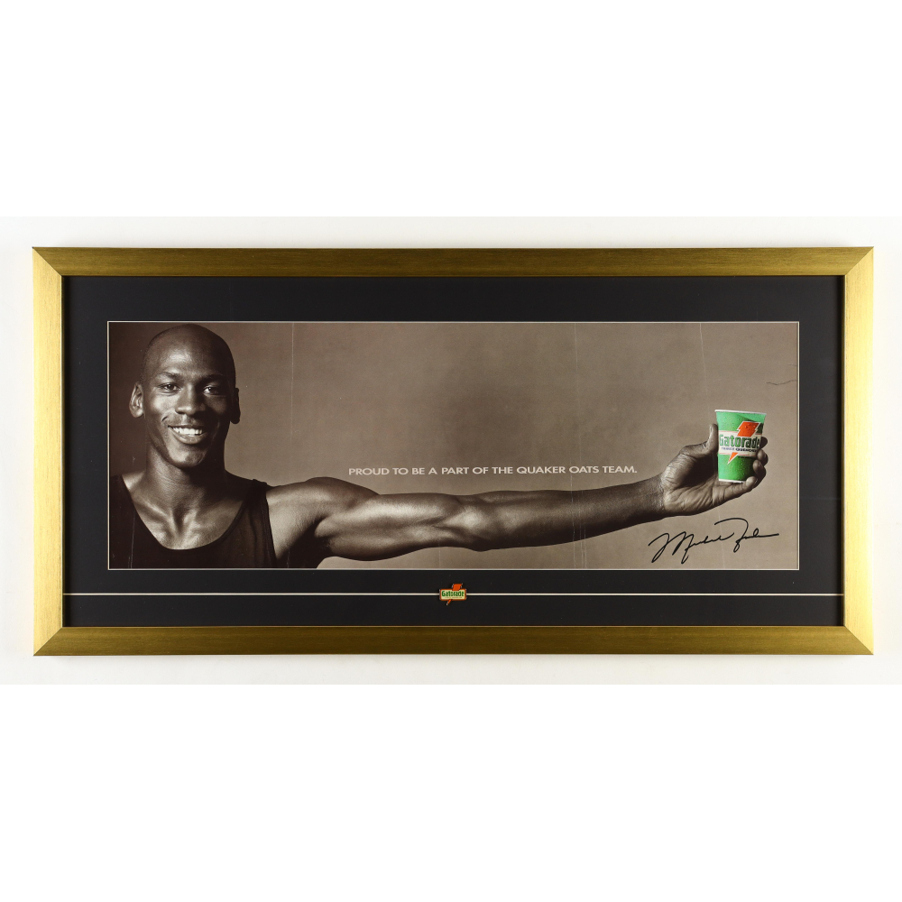 Michael Jordan Gatorade Custom Framed Photo Display With Gatorade Pin ...