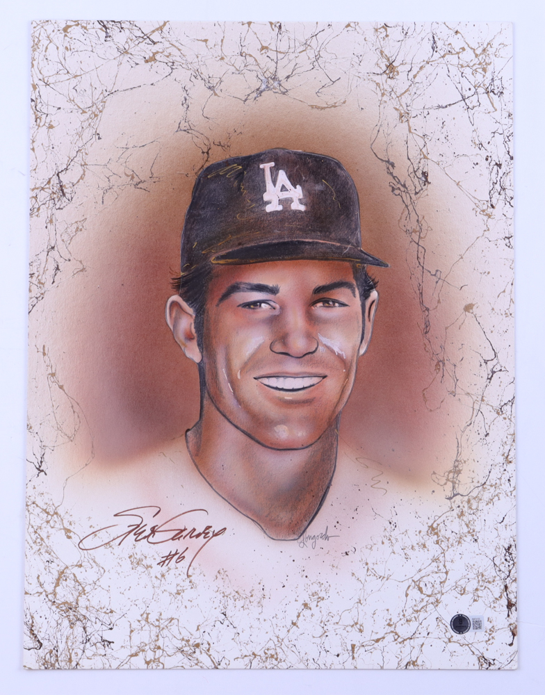 Steve Garvey Signed Dodgers 15x20 Longordo Original Mixed Media Artwork ...