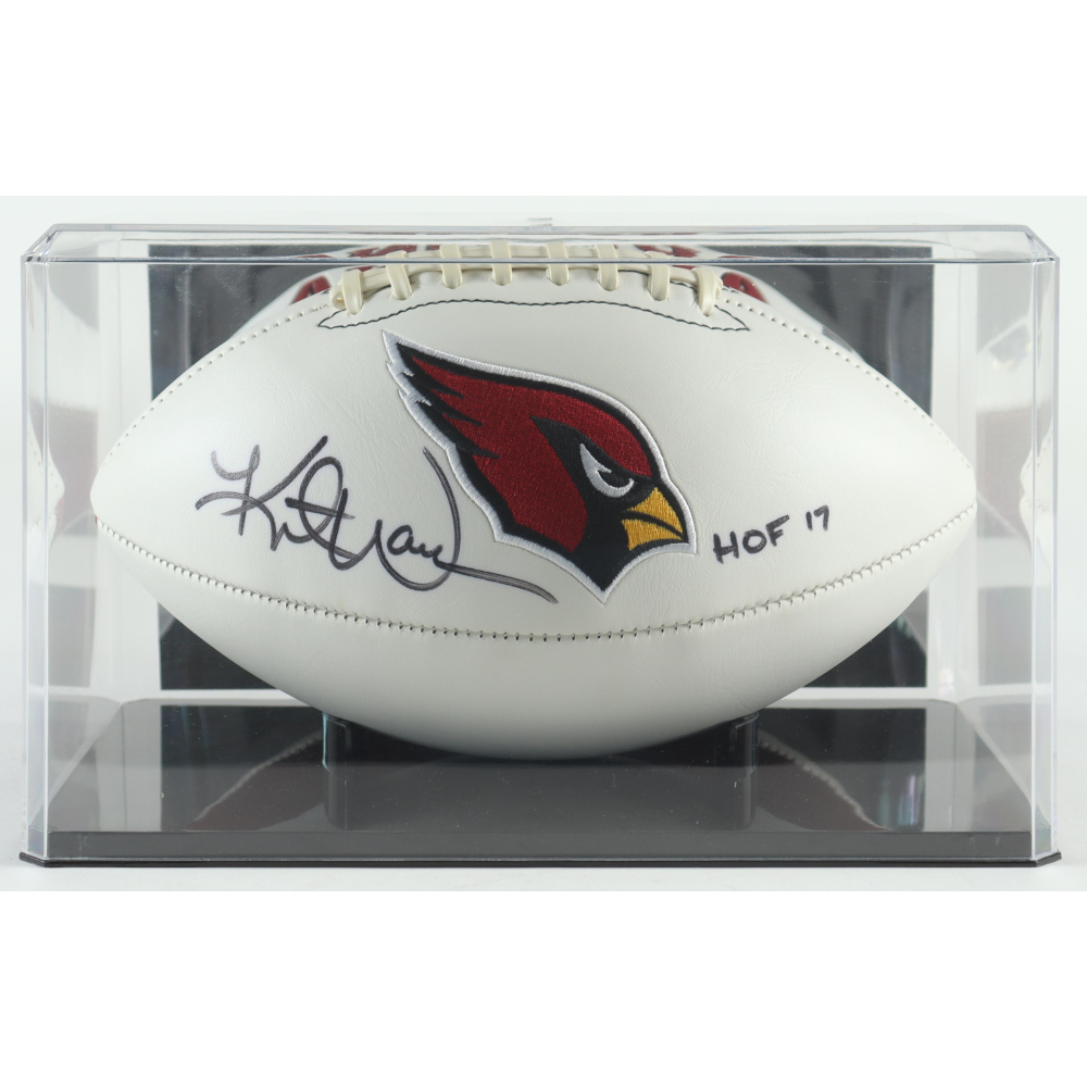 Kurt Warner Signed Cardinals Logo Football Inscribed "HOF 17" With ...