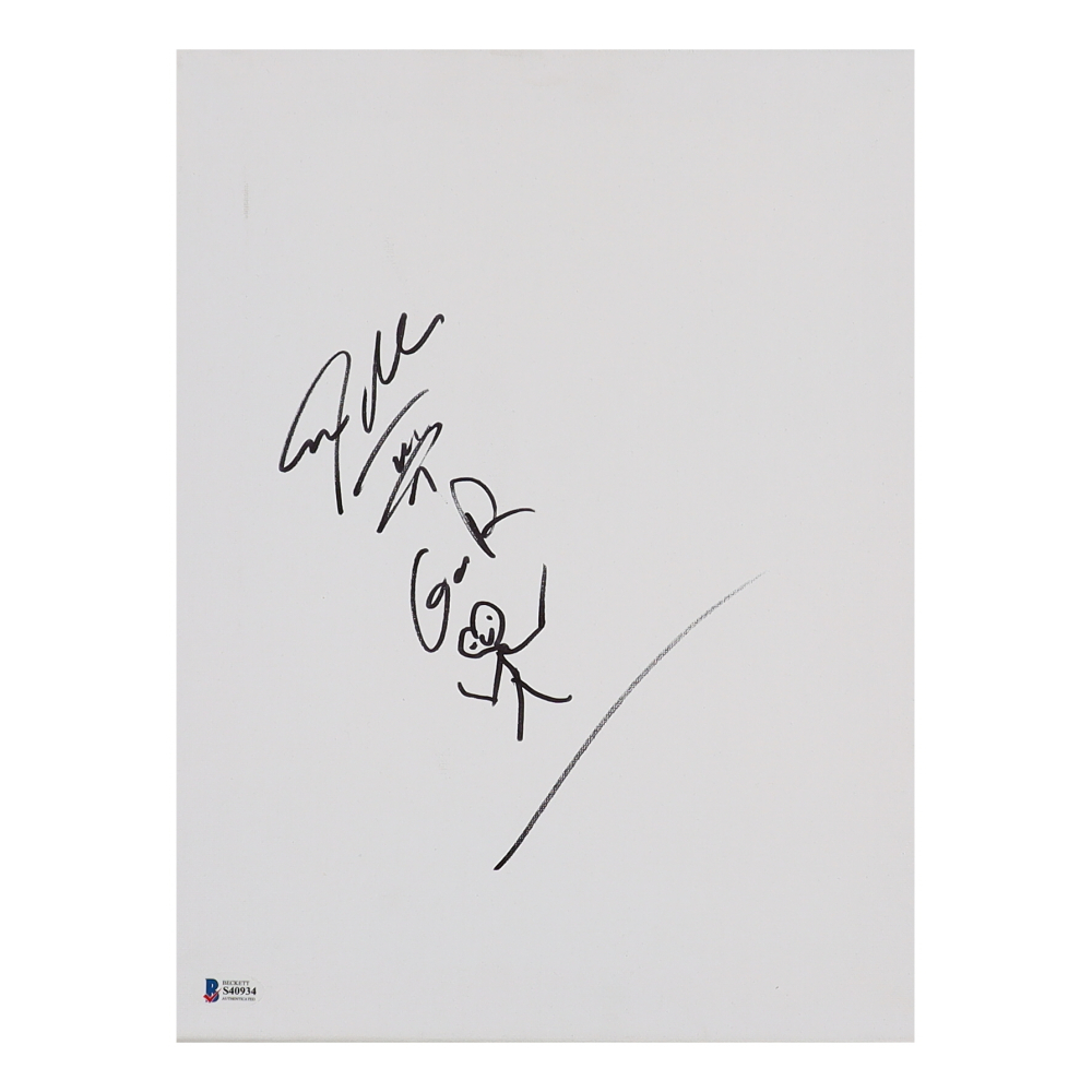 Steven Adler Signed Canvas Inscribed "GnR" with Hand-Drawn Stick Figure ...