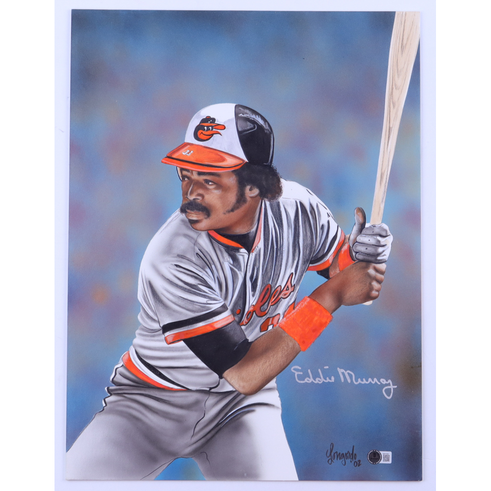 Eddie Murray Signed Orioles 15x20 Longordo Original Mixed Media Artwork ...