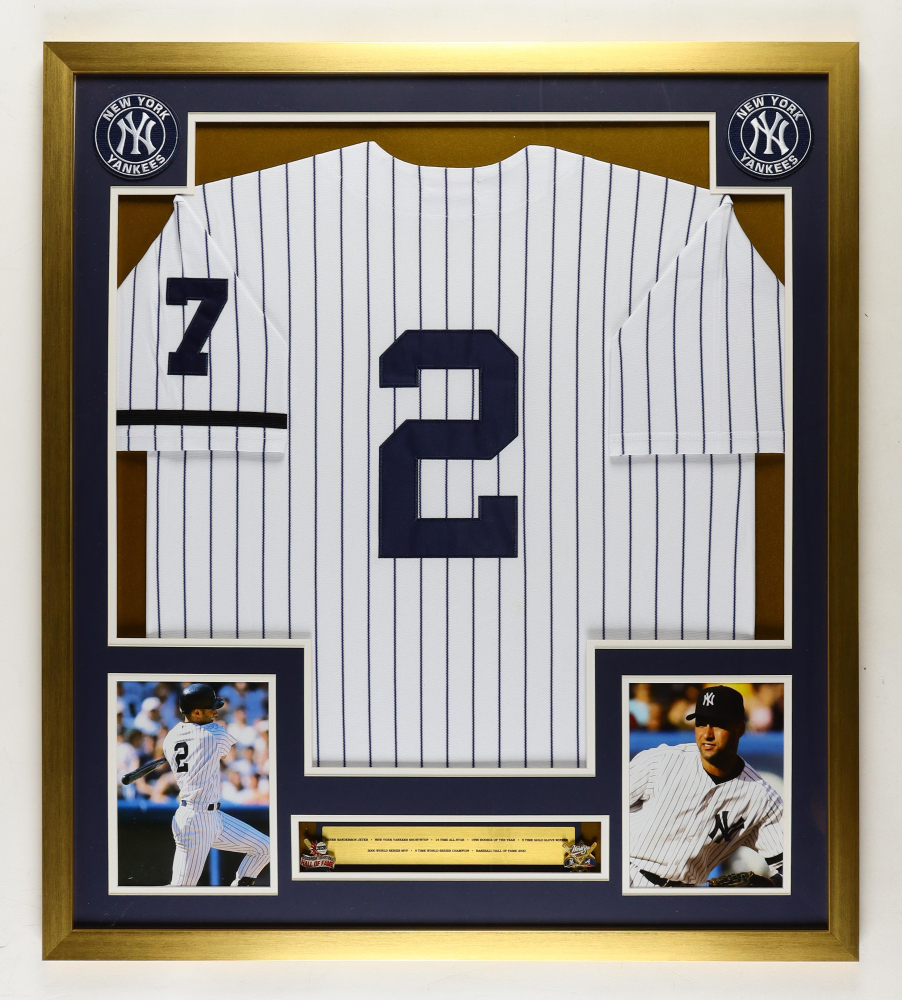 Derek Jeter Custom Framed Yankees Jersey Display with 2020 Hall Of Fame ...