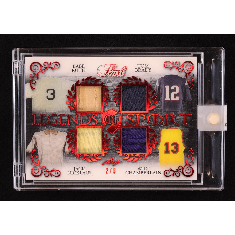 Babe Ruth / Tom Brady / Jack Nicklaus / Wilt Chamberlain 2018-19 Leaf ...