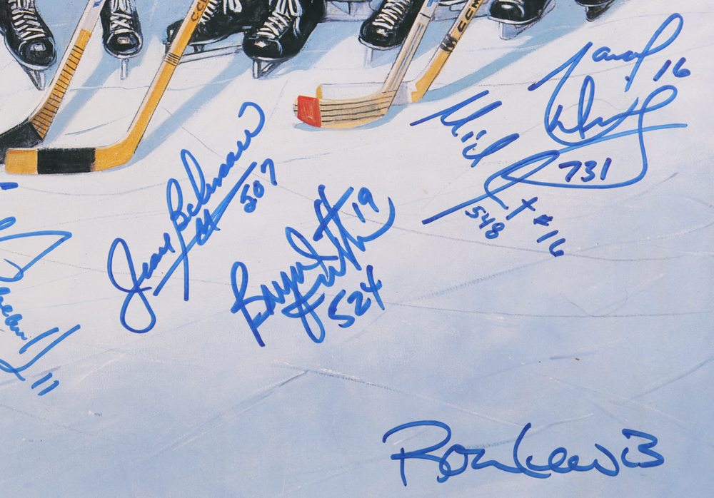 500 Goal Scorers 22x36 Poster Signed By (16) With Bobby Hull, Bryan ...