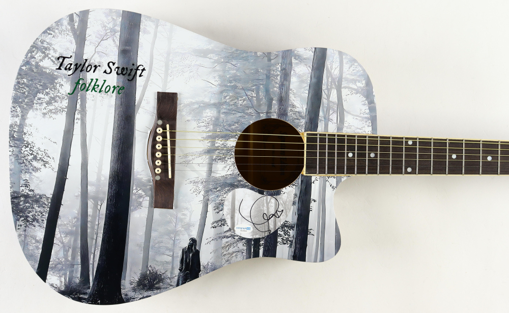 Taylor Swift Signed "Folklore" Custom 39" Acoustic Guitar (AutographCOA ...