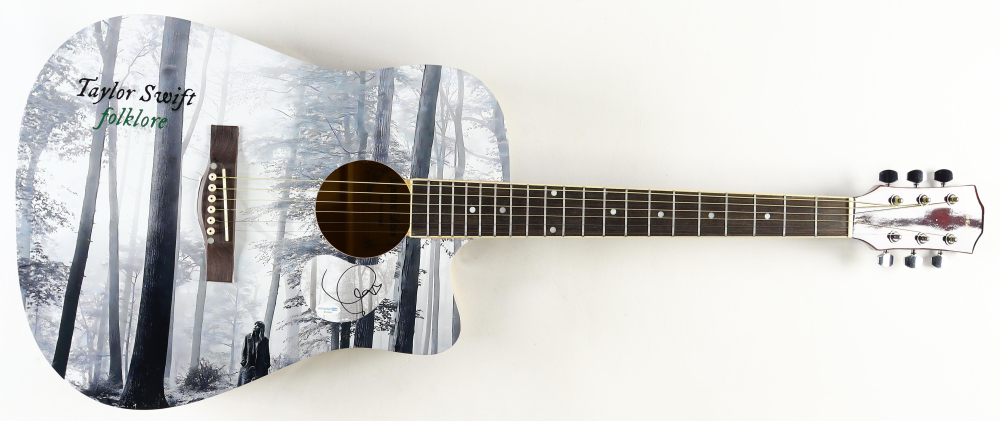 Taylor Swift Signed "Folklore" Custom 39" Acoustic Guitar (AutographCOA ...