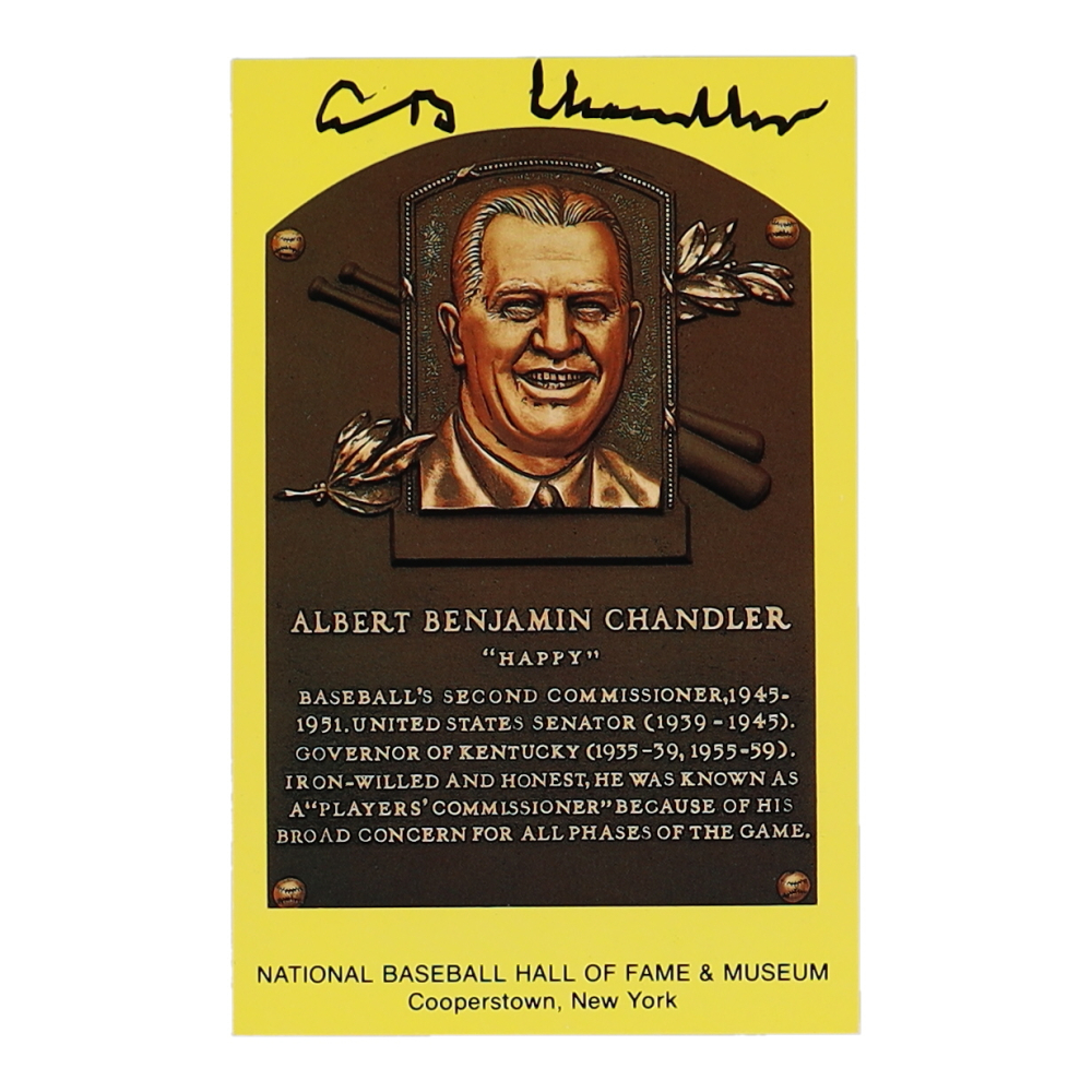 Albert "Happy" Chandler Signed Hall of Fame Plaque Postcard (Beckett ...