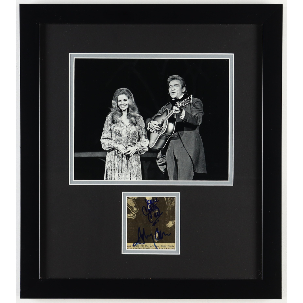 Johnny Cash & June Carter Cash Signed Custom Framed Newspaper Cut ...