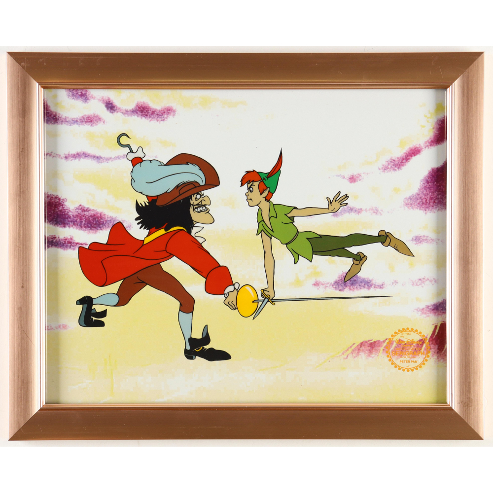 Walt Disney LE "Peter Pan" Custom Framed Two-Piece Animation Cel ...
