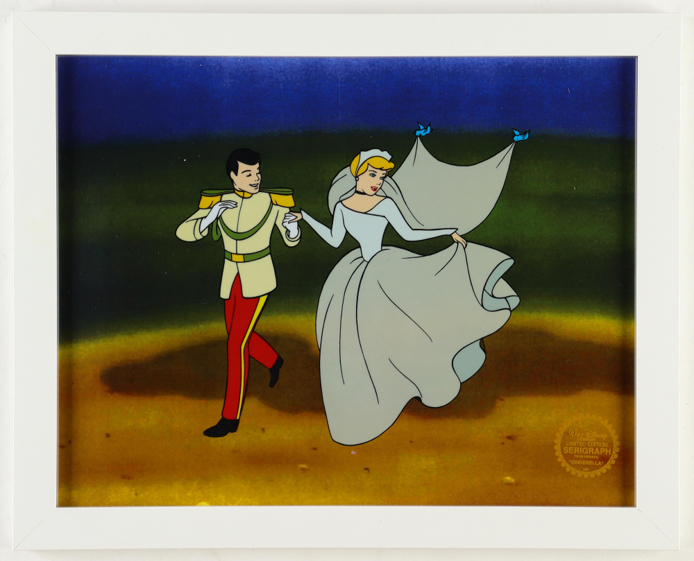 Walt Disney LE "Cinderella" Custom Framed Two-Piece Animation Cel ...
