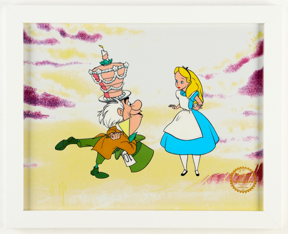 Walt Disney LE "Alice In Wonderland" Custom Framed Two-Piece Animation ...