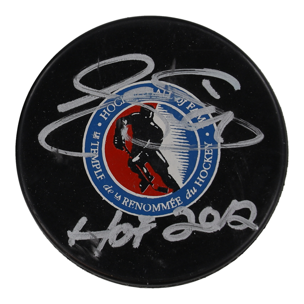Joe Sakic Signed Hall of Fame Logo Hockey Puck Inscribed "HOF 2012 ...
