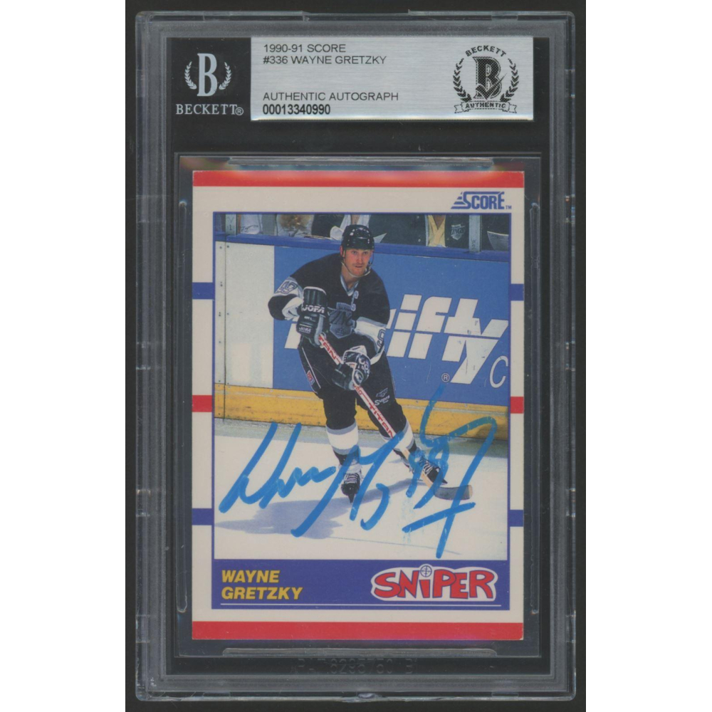 Wayne Gretzky Signed 1990-91 Score #336 Sniper (BGS) | Pristine Auction