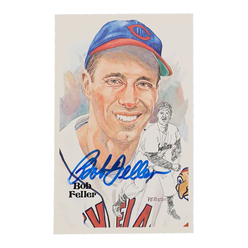 Bob Feller Signed Indians LE Perez Steele Galleries Hall of Fame ...