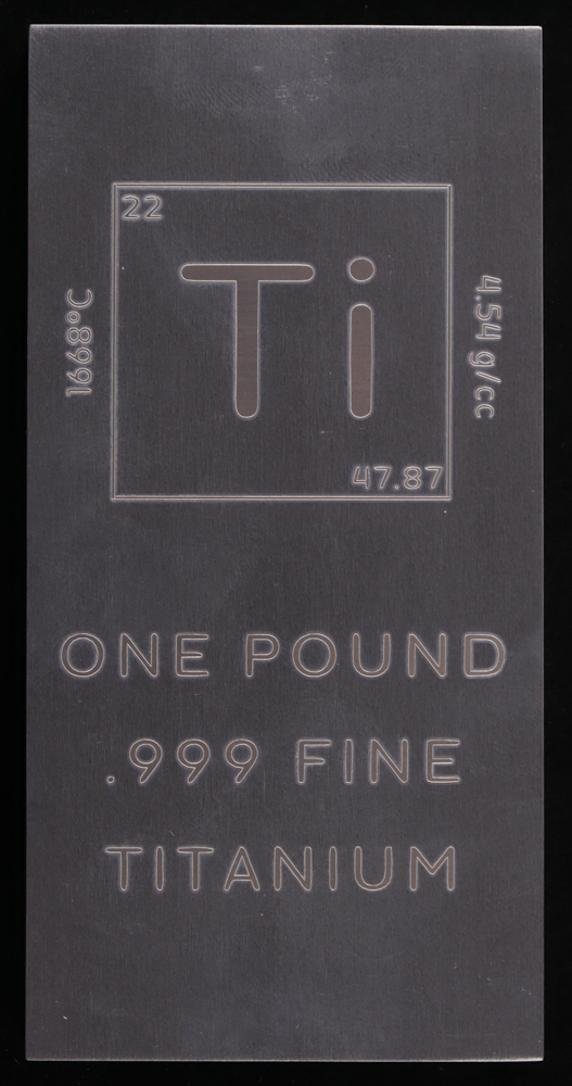 One Pound .999 Fine Titanium "Periodic Table" Bullion Bar | Pristine ...