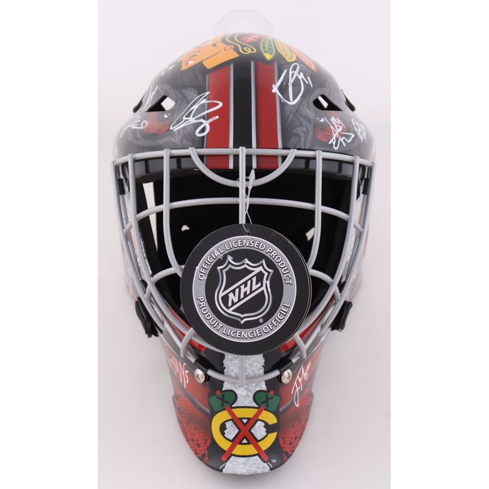 2023-24 Blackhawks Full-Size Goalie Mask Signed by (18) With Corey ...