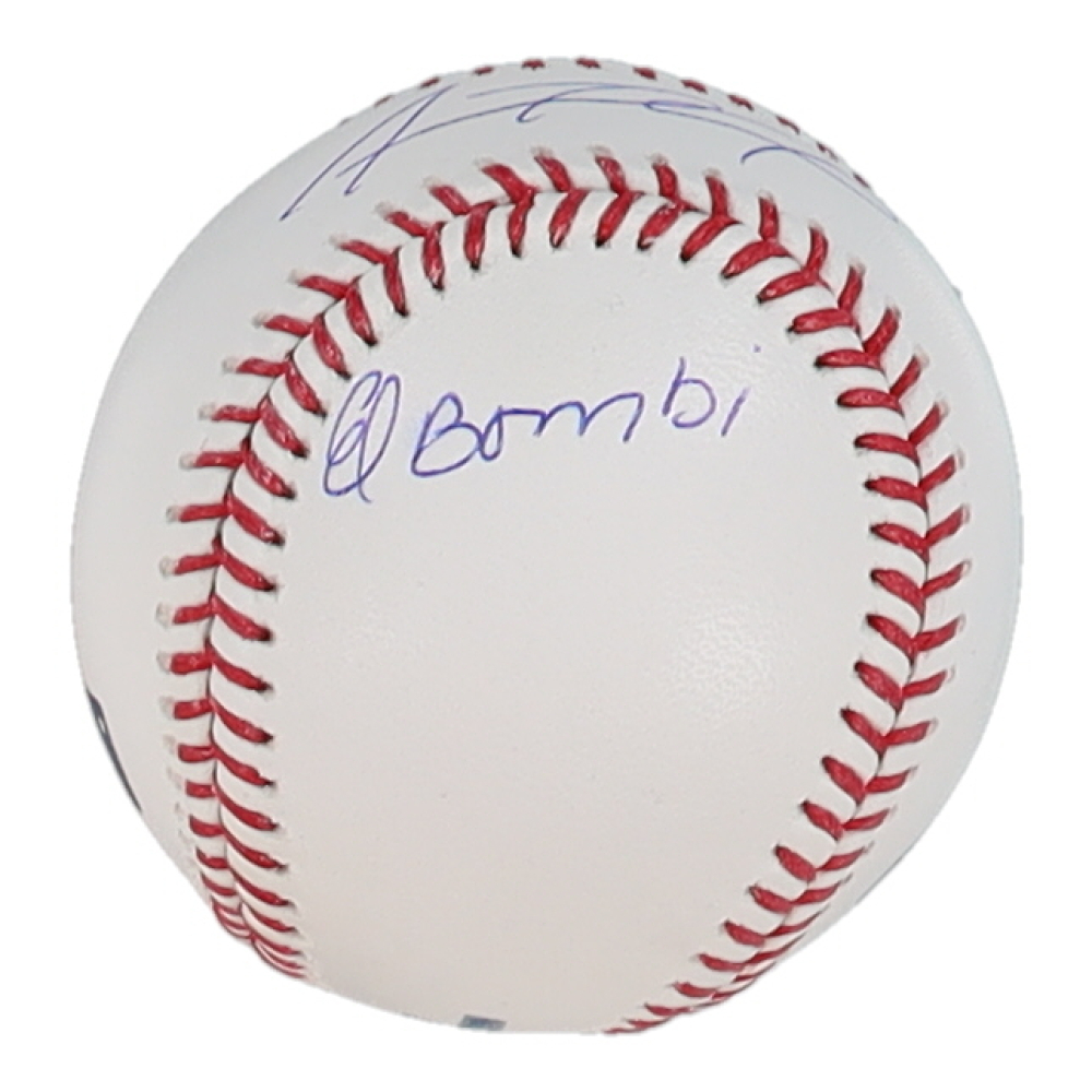 Adolis Garcia Signed OML Baseball Inscribed "El Bombi" (MLB) | Pristine ...