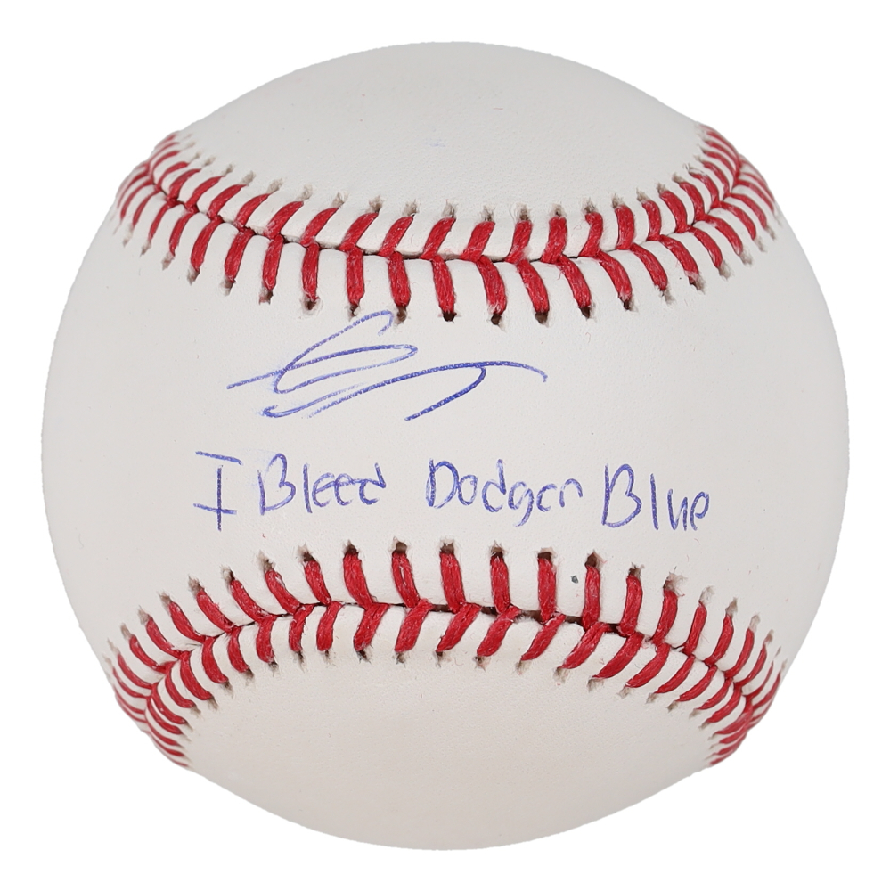 Gavin Lux Signed OML Baseball Inscribed "I Bleed Dodger Blue" (MLB ...