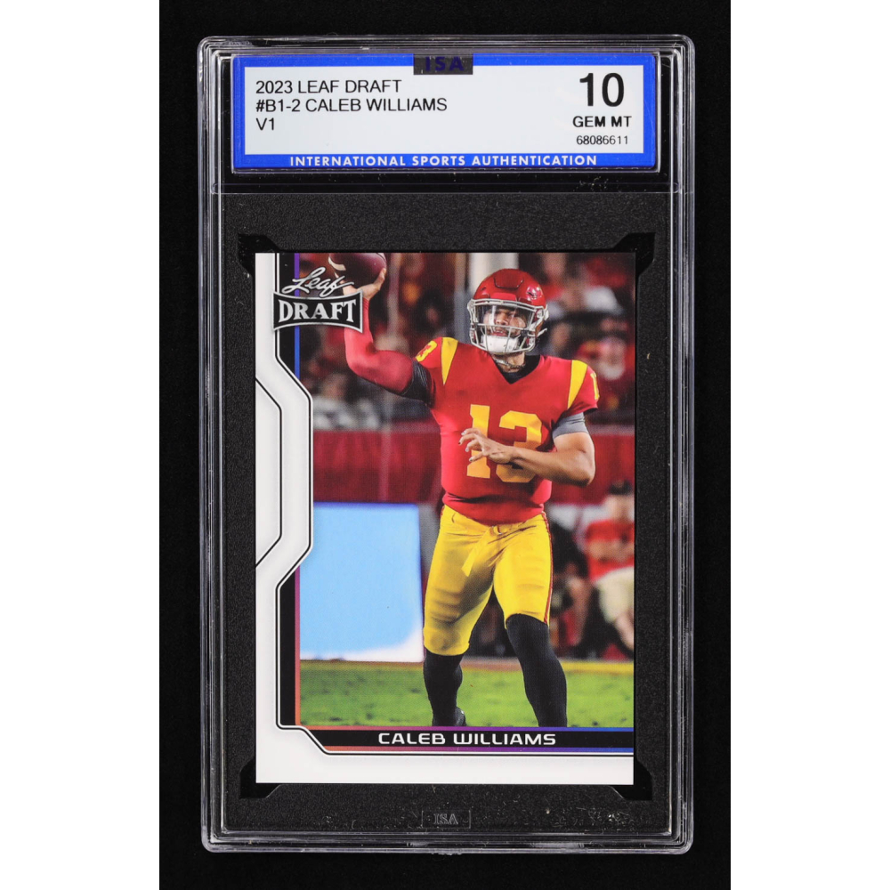 Caleb Williams 2023 Leaf Draft Base Version 1 #B12 RC (ISA 10 ...