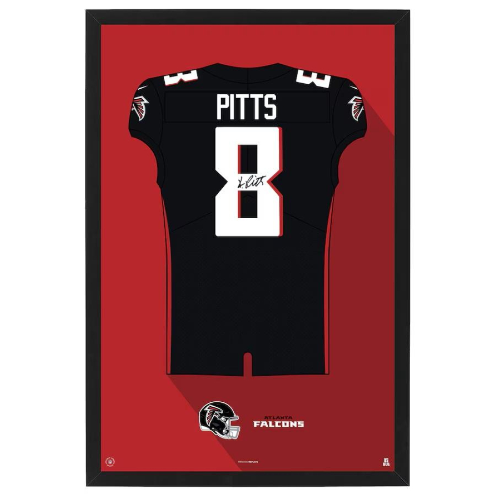 Kyle Pitts Falcons Custom Framed Jersey Art Print | Pristine Auction
