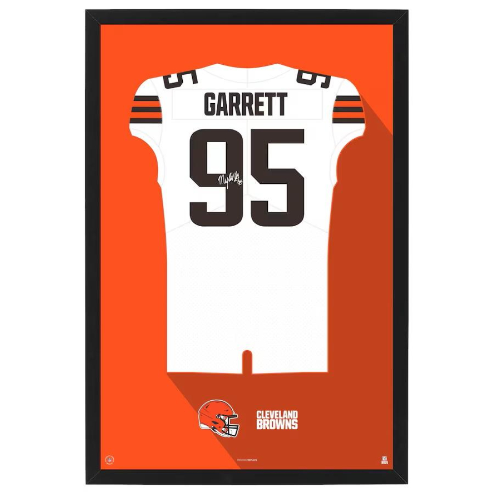 Myles Garrett Browns Custom Framed Jersey Art Print | Pristine Auction