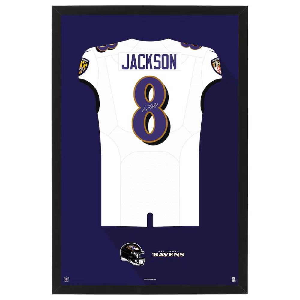 Lamar Jackson Ravens Custom Framed Jersey Art Print | Pristine Auction