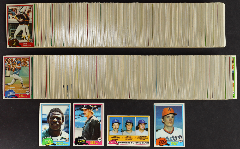 1981 Topps Baseball Complete Set of (726) Cards with Kirk Gibson #315 ...
