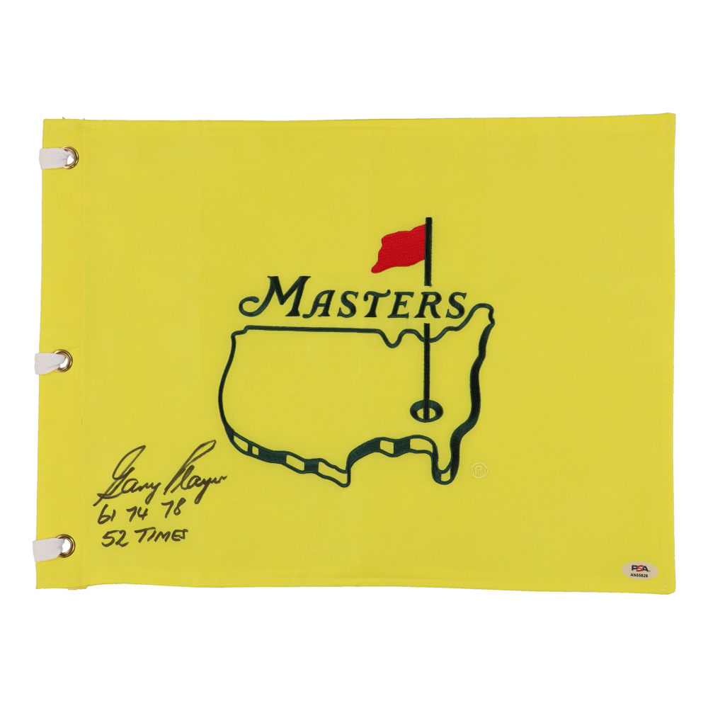 Gary Player Signed 2018 Masters Tournament Golf Pin Flag Inscribed "61 ...