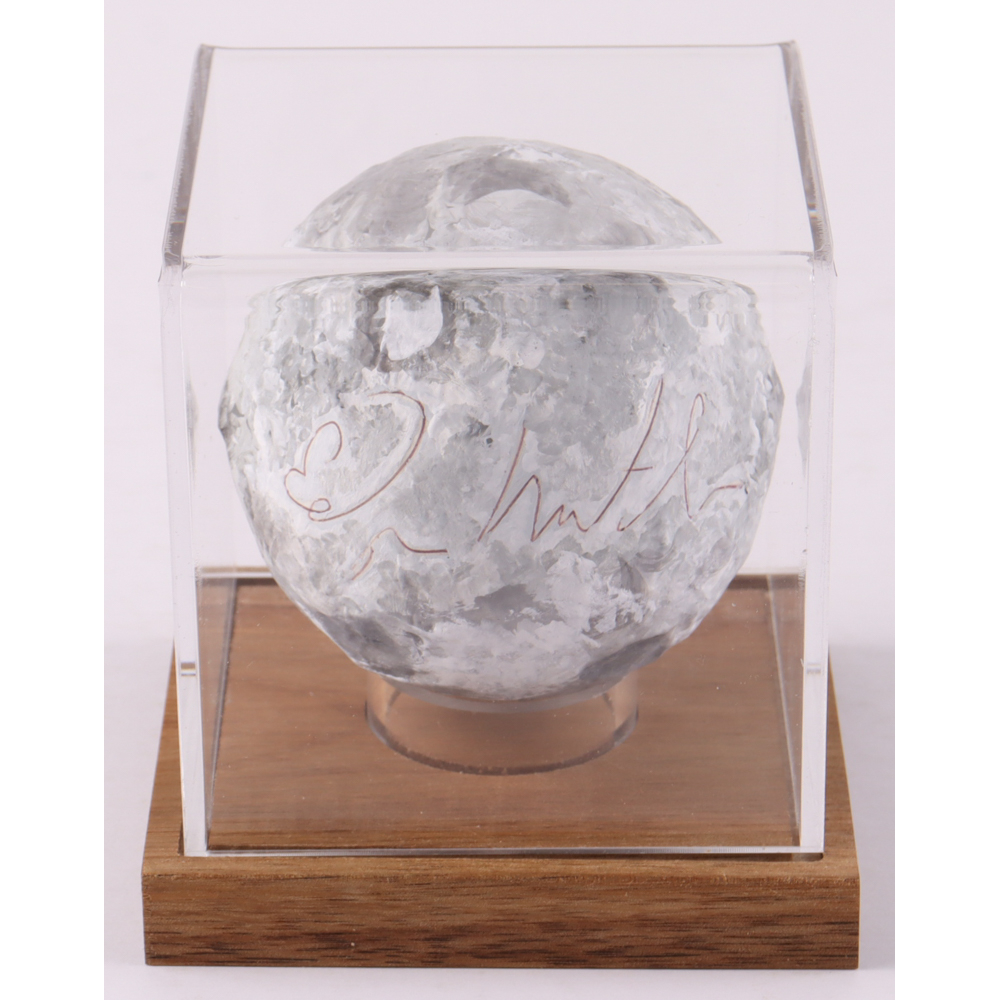Edgar Mitchell Signed Replica Moon with Display Case (PSA) Apollo 14 ...