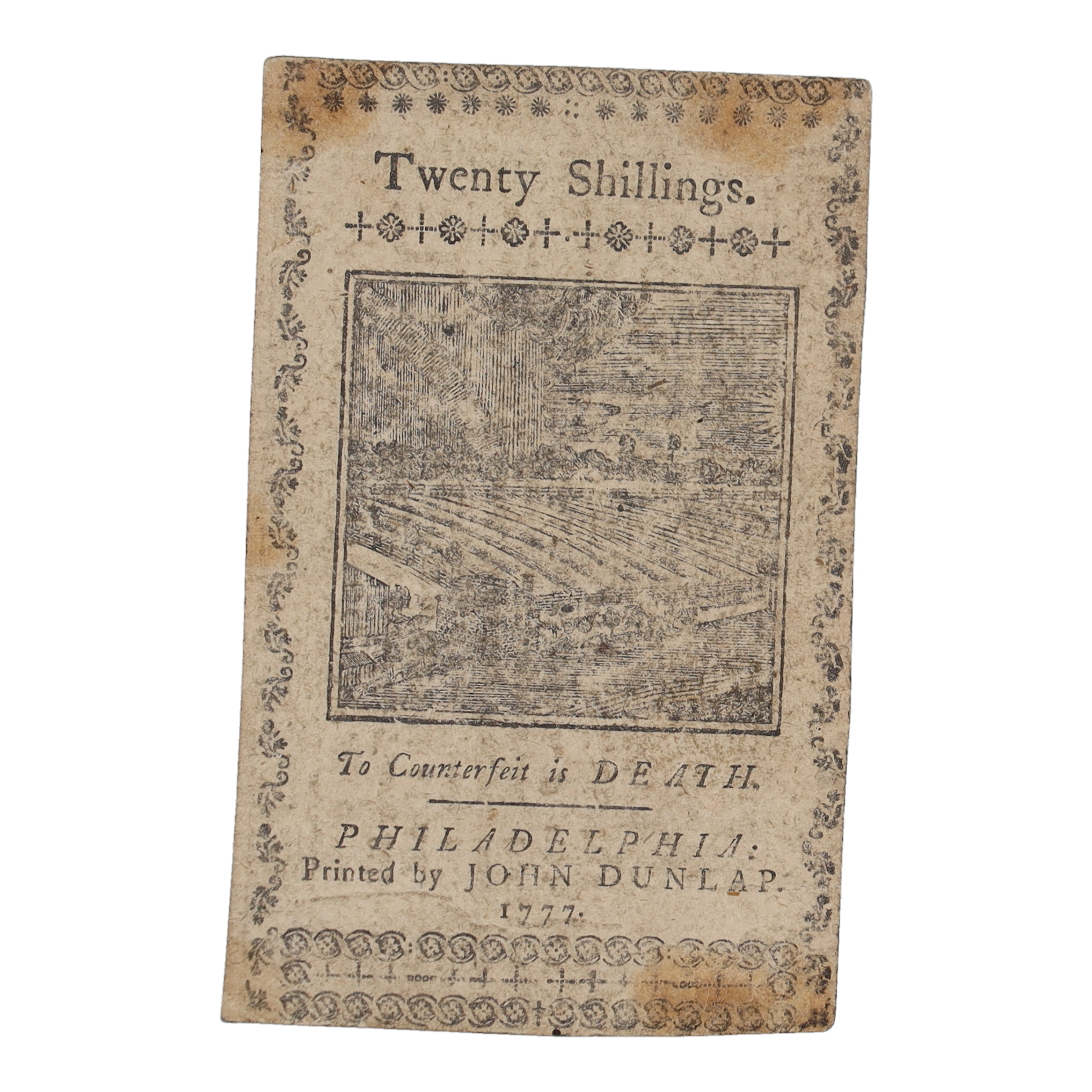 1777 Twenty Shillings - Philadelphia - Colonial Currency Note ...