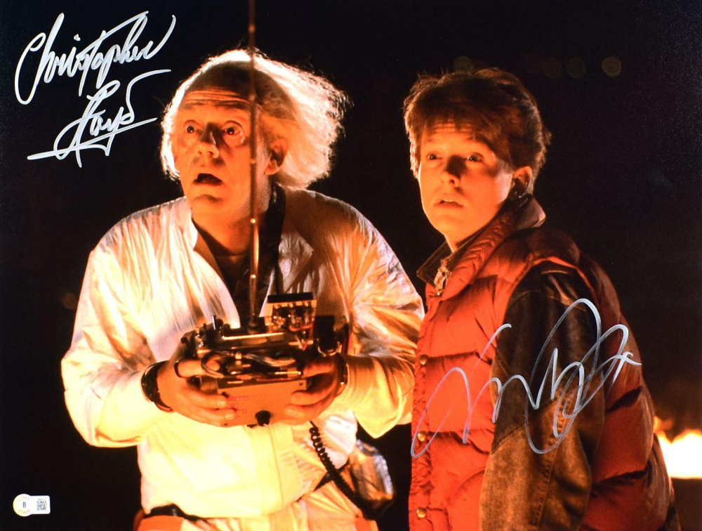 Michael J. Fox & Christopher Lloyd Signed "Back to the Future" 16x20 ...