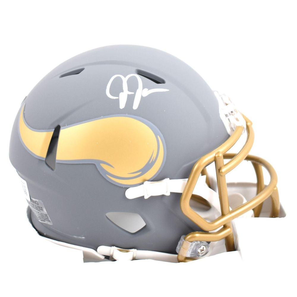 Justin Jefferson Signed Vikings Slate Alternate Speed Mini Helmet ...