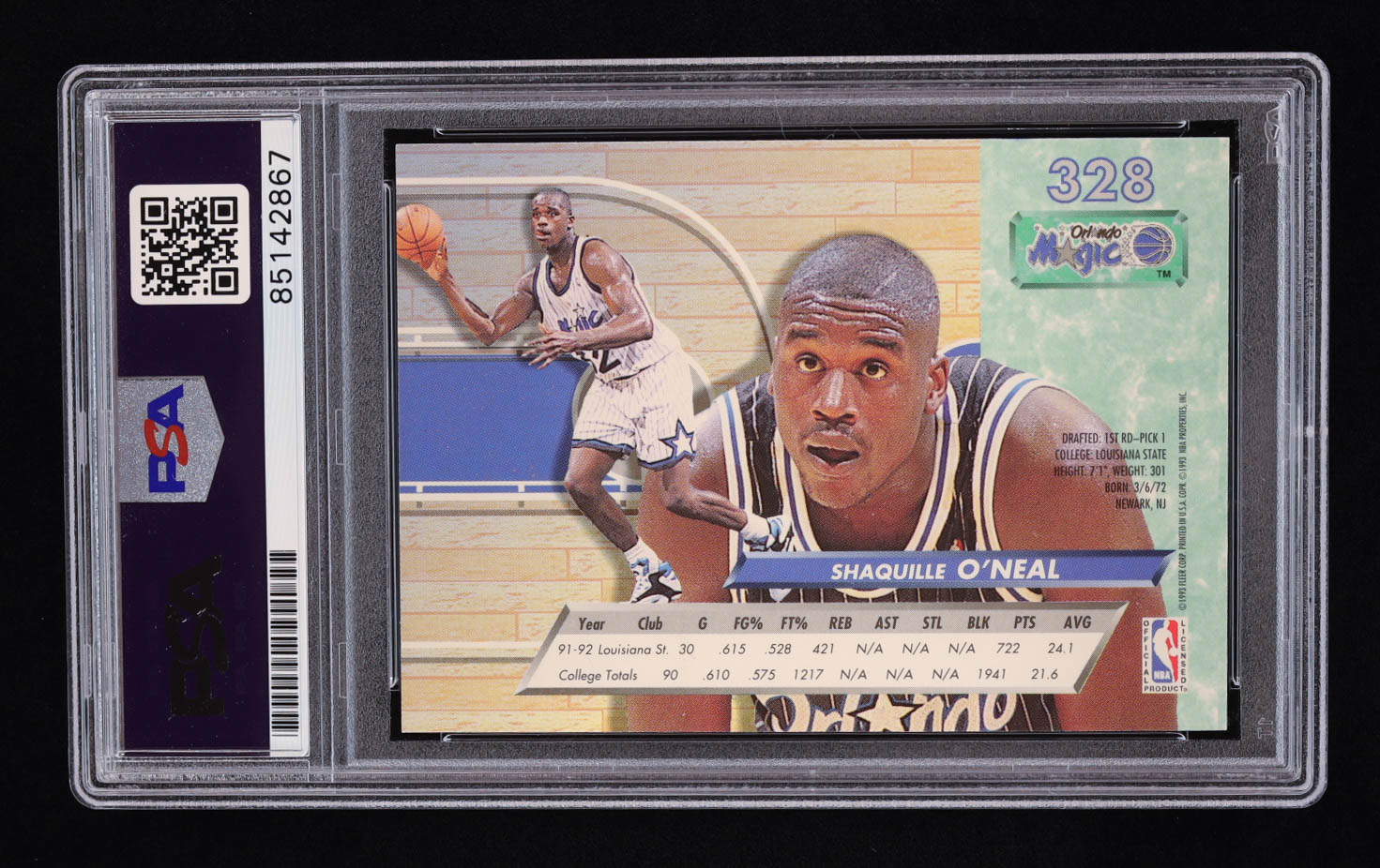 Shaquille O'Neal Signed 1992-93 Ultra #328 RC (PSA) | Pristine Auction