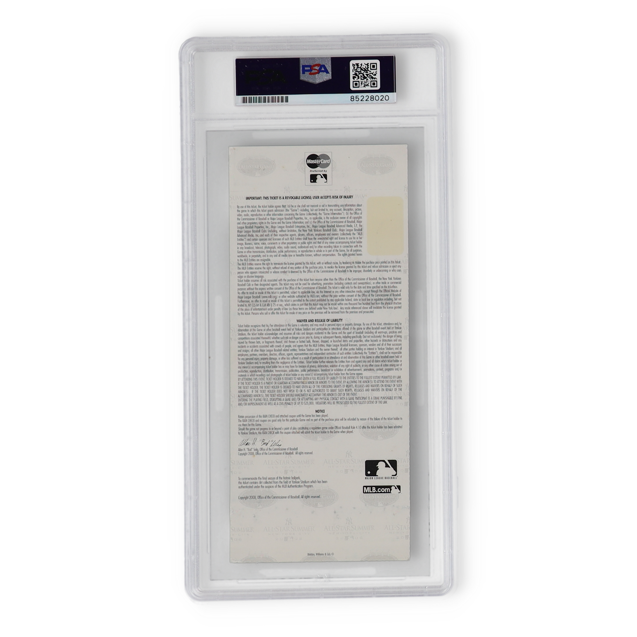 Mariano Rivera Signed 2008 All-Star Game at Yankee Stadium Original ...