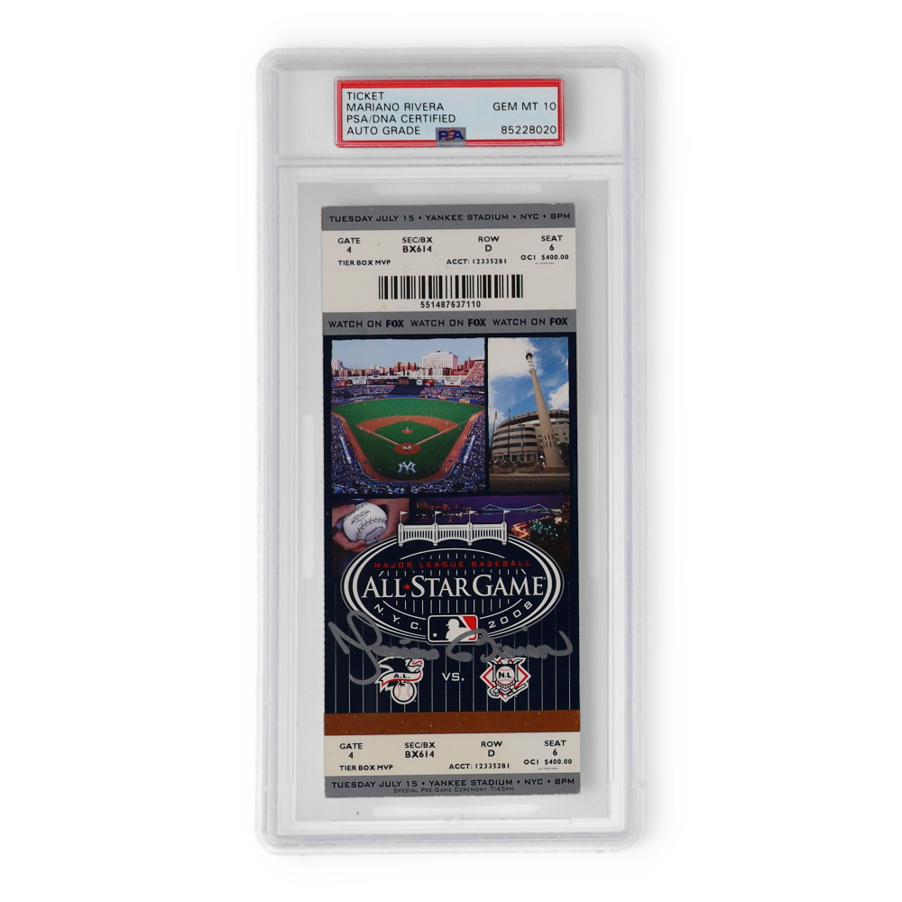 Mariano Rivera Signed 2008 All-Star Game at Yankee Stadium Original ...